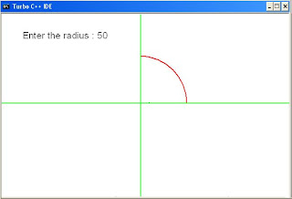 C PROGRAMMING: C PROGRAM TO DRAW CIRCLE IN FIRST QUADRANT IN CLOCKWISE DIRECTION USING BRESENHAM ...