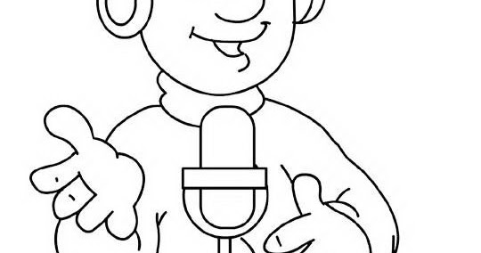 Locutor de Radio para colorear y pintar ~ 4 Dibujo Locutor de Radio para colorear y pintar ~ 4 Dibujo