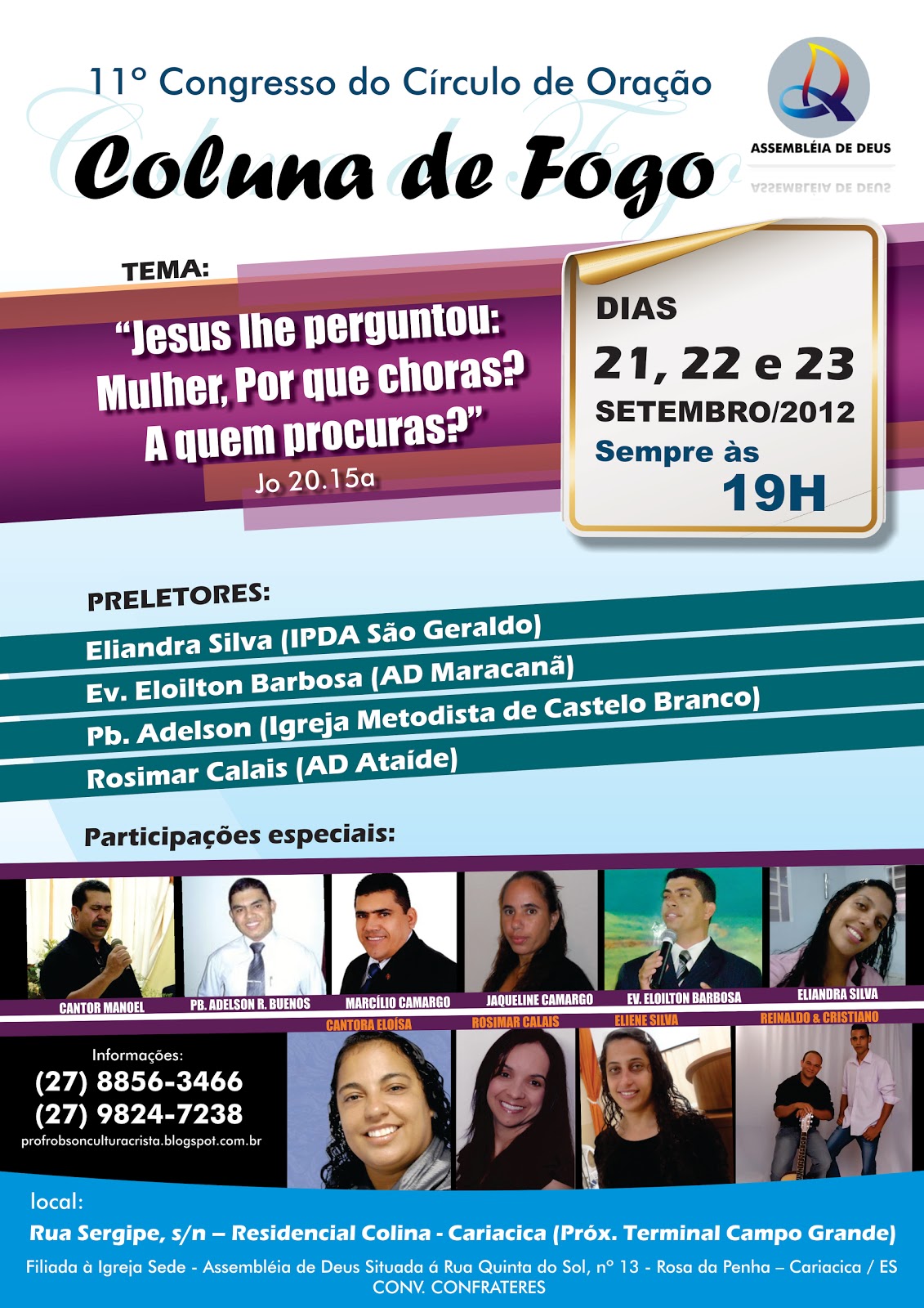 CONGRESSO DO CIRCULO DE ORAÇÃO - AD COLINA | ESCOLA BÍBLICA CONGRESSO DO CIRCULO DE ORAÇÃO - AD COLINA | ESCOLA BÍBLICA