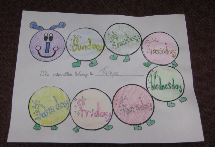 Preschool Storytime Crafts: Days of the Week