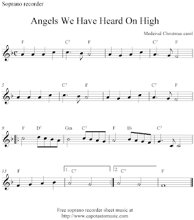 Easy Sheet Music For Beginners: Free easy Christmas soprano recorder ...