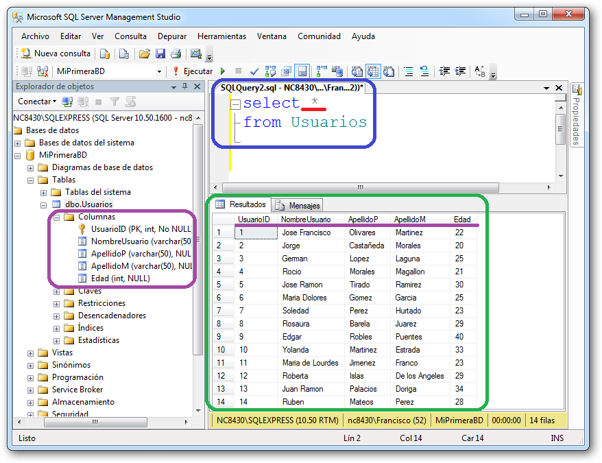 SQL Basico: Tamaño de fuente