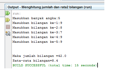 Materi Kuliah Teknik Informatika : Program untuk mengitung jumlah dan rata-rata n buah bilangan ...