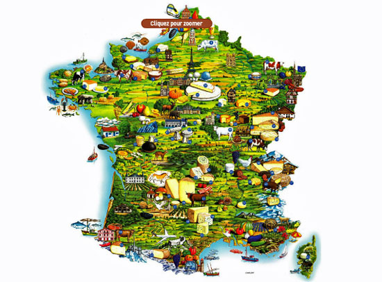 Autour de la gastronomie: La France des vignobles et la France des fromages