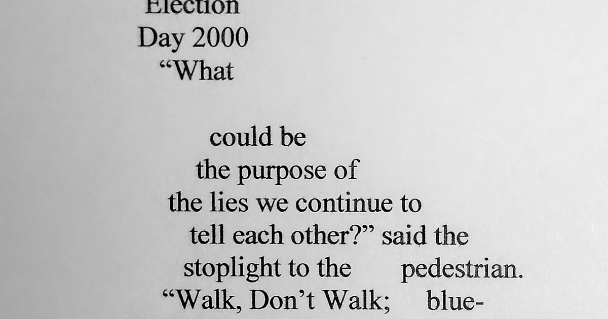 Writerville: Shape Poem: Election Day 2000