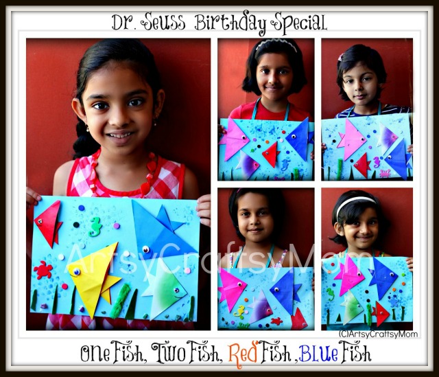 One Fish Two Fish Dr Seuss Craft - Origami Fish - Artsy Craftsy Mom