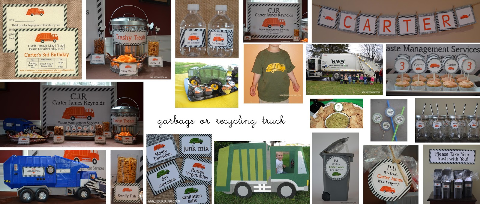 Babadoo Designs 3 Monkeys And A Party GARBAGE TRUCK BIRTHDAY PARTY babadoo-designs-3-monkeys-and-a-party-garbage-truck-birthday-party