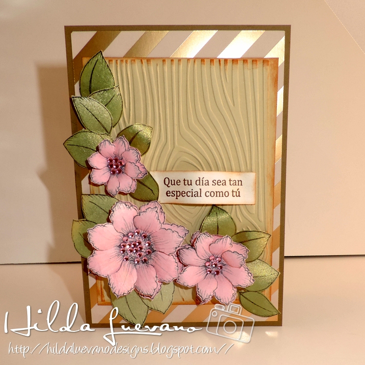 Hilda Designs: Tarjeta con Flores para Scrap 12 Pasos