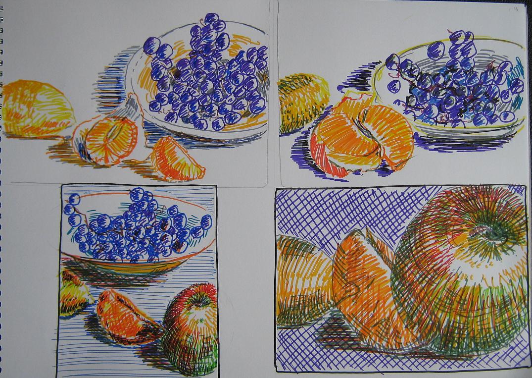 Felt tip pen drawing techniques