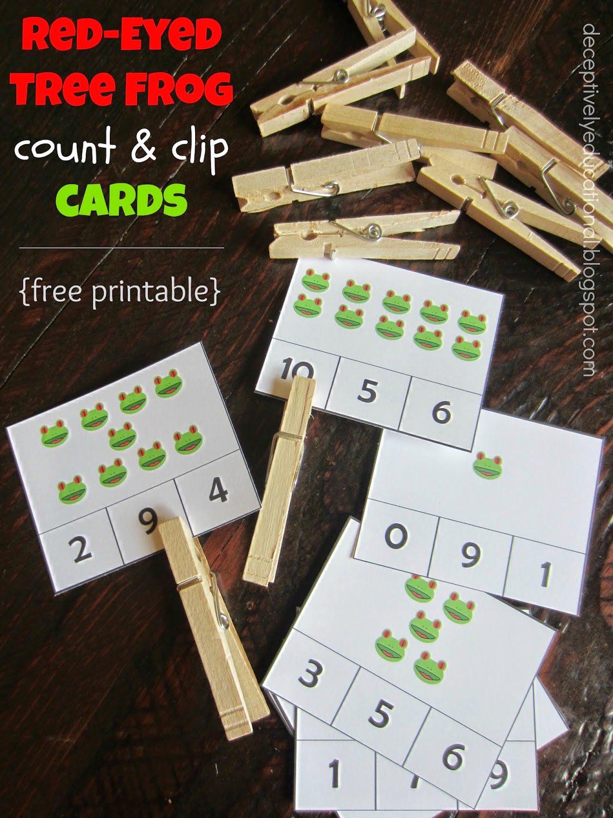 Red-Eyed Tree Frog Count & Clip Cards | Relentlessly Fun, Deceptively ...