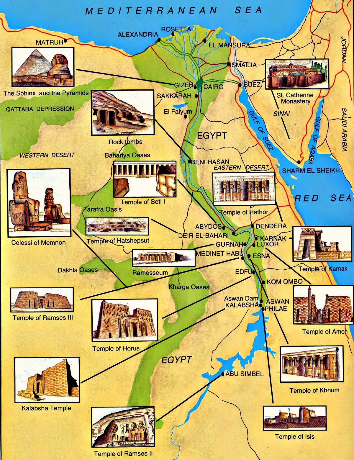 Monumentos Egipto Mapa