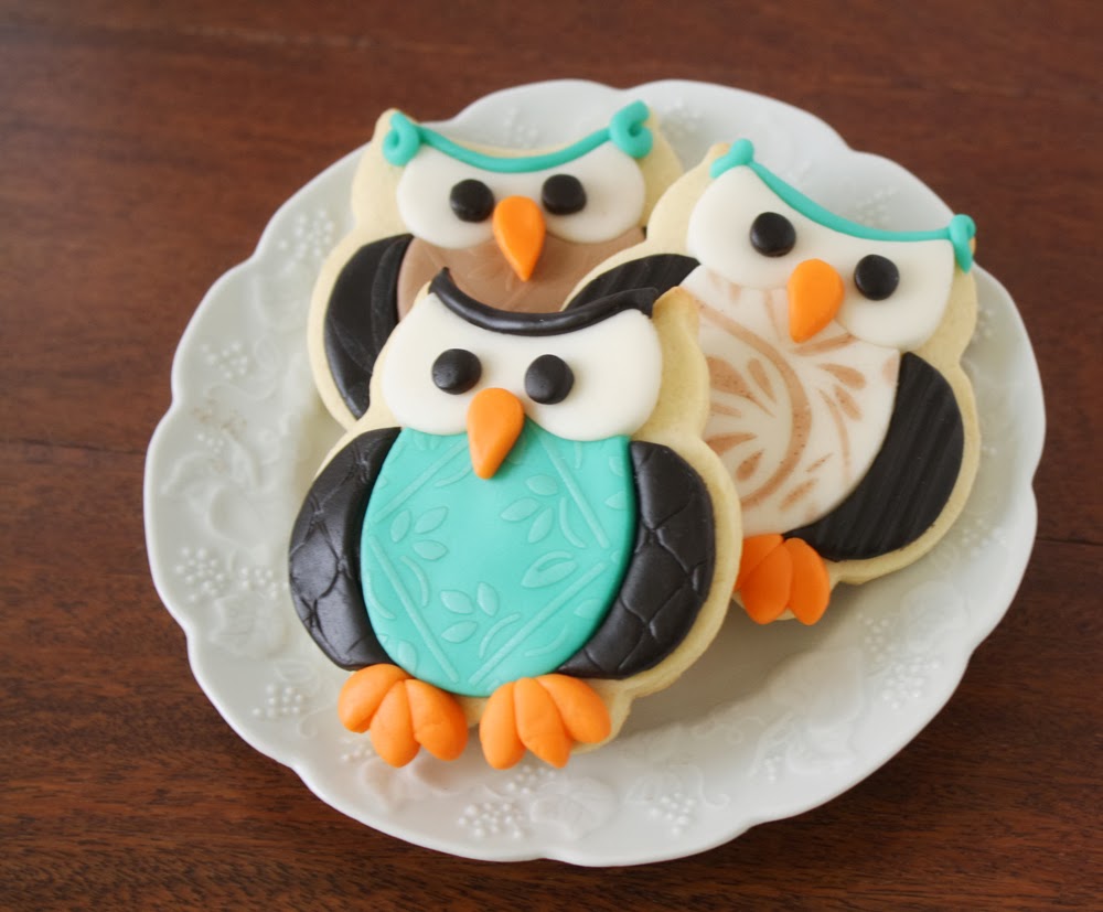 Textured Owls Cookie Tutorial