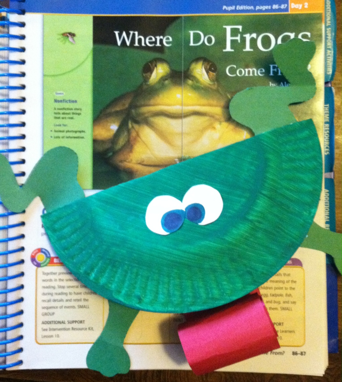 Fall Into First: Harcourt Literacy Station for "Where Do Frogs Come From?"
