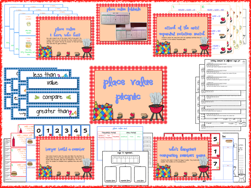 Place Value Picnic *Freebie! - Buzzing with Ms. B