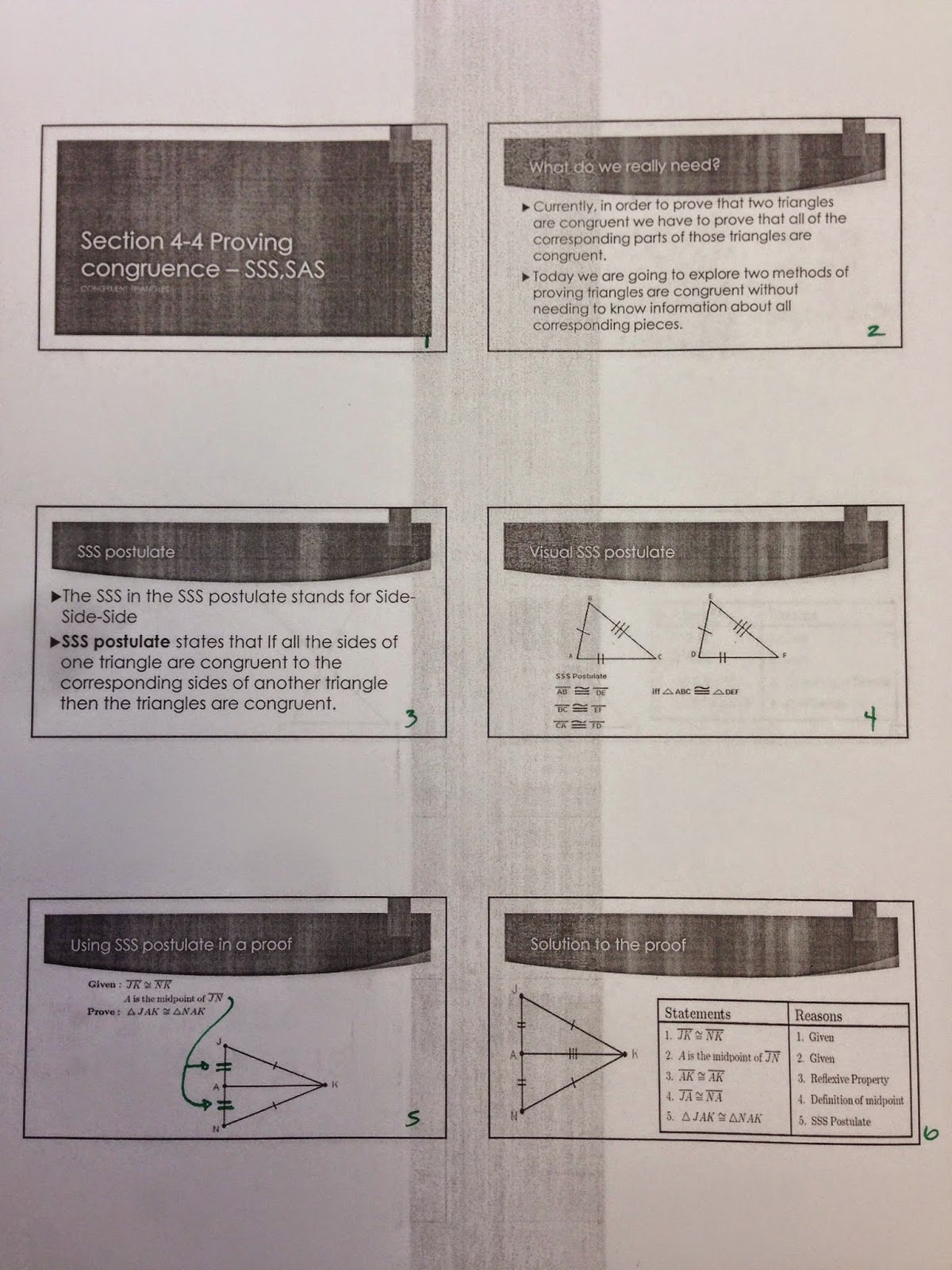 Honors Geometry - Vintage High School: Section 4-4 Proving Congruence ...
