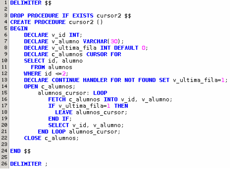 Bases de datos. SQL programado (VI). Cursores | Programando a pasitos