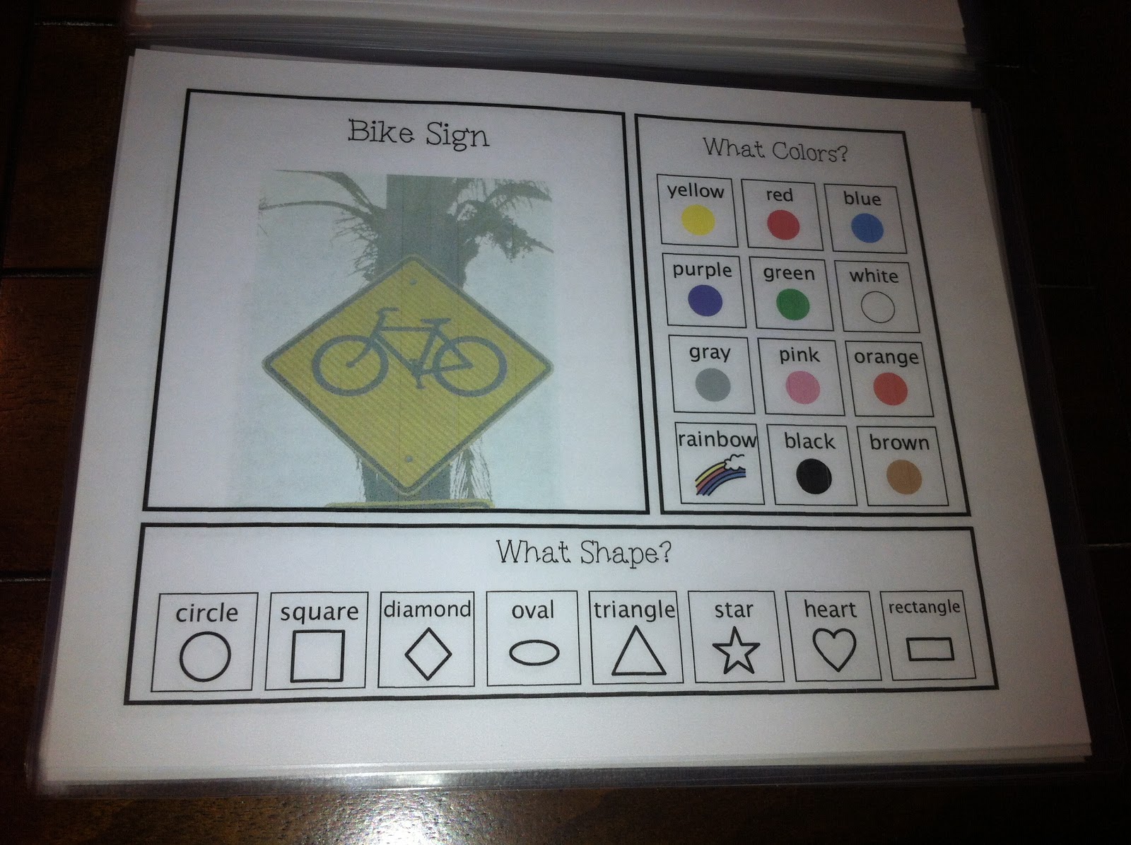 What Shape/What Colors Adapted Book! » Autism Adventures