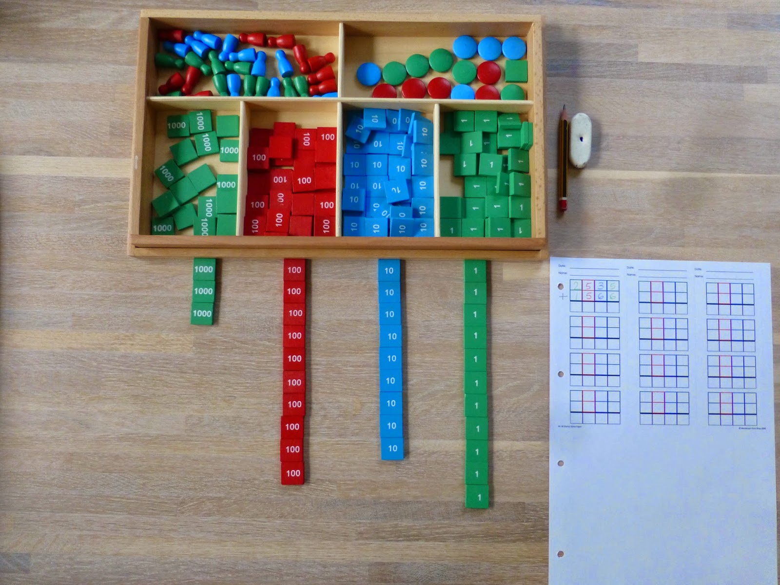 Family FECS: Montessori Activity: Stamp Game - Dynamic Addition