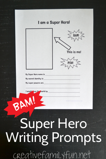 I Am a Super Hero! Writing Prompt - Creative Family Fun