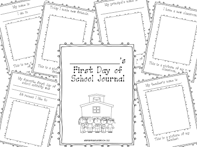 Kinder Cakes: First Day of School Journal Freebie