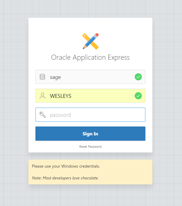 Grassroots Oracle: APEX 5 Change Workspace Authentication Grassroots Oracle: APEX 5 Change Workspace Authentication