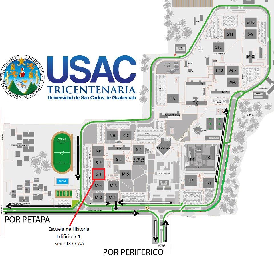 Logística IX Congreso Centroamericano de Antropología 2013: Croquis USAC