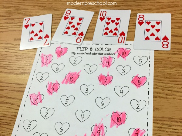 Heart Flip & Color Number Activity