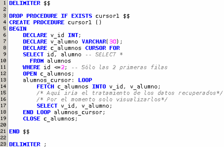 Bases de datos. SQL programado (VI). Cursores | Programando a pasitos