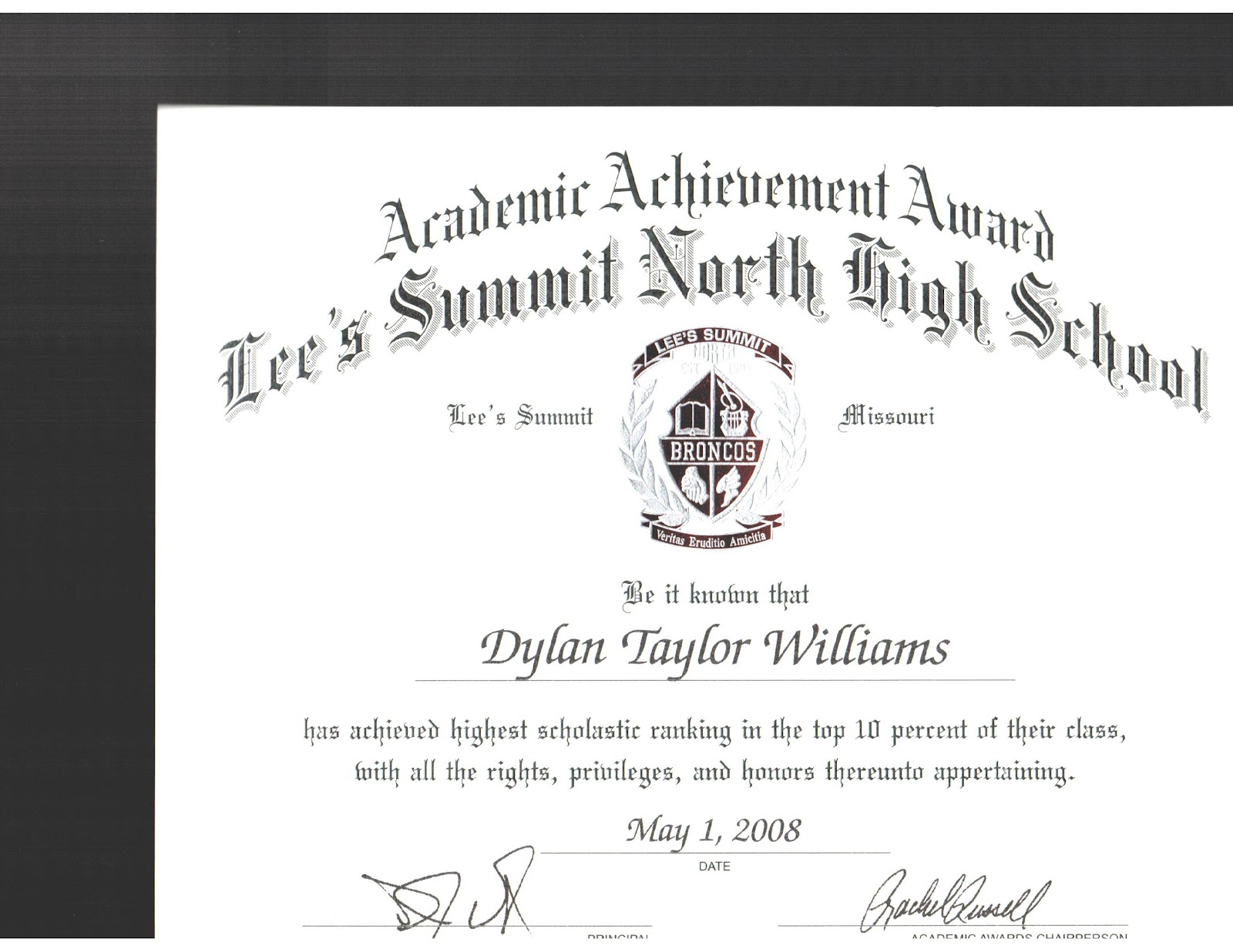 Williams Family Things Dylan s Academic Achievement Award williams-family-things-dylan-s-academic-achievement-award