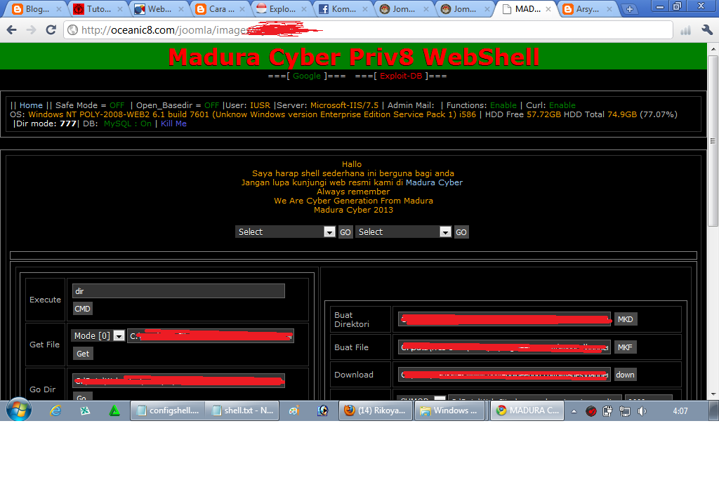 Cara Mudah Upload Shell [Pasang Backdoor] di Web Joomla