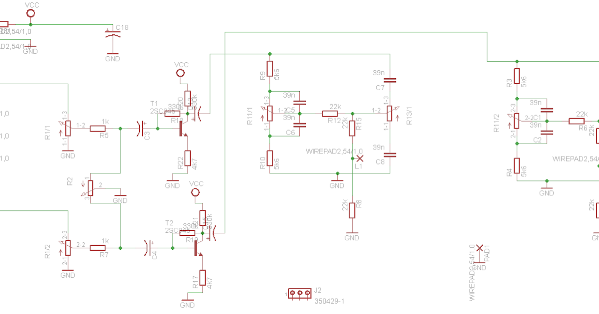 Tren Gaya Skema Dan Pcb Tone Control, Skema Pcb