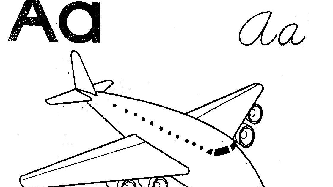 Actividades y ejercicios para infantil y primaria: LA LETRA " A ", de avión