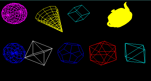 Basic graphing with OpenGL(GLUT): Figures predesigned of OpenGL(glut)
