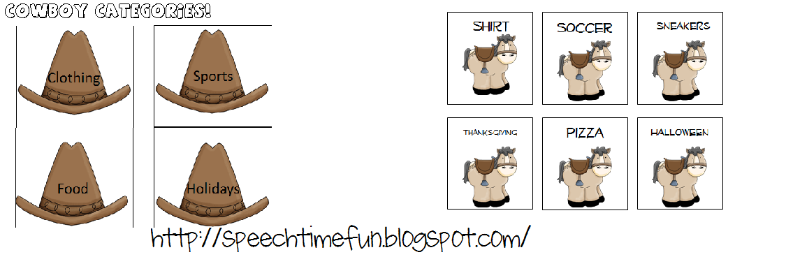 Cowboy Categories- Freebie! - Speech Time Fun: Speech and Language ...