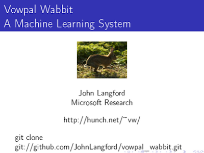 Nuit Blanche: Vowpal Wabbit: A Machine Learning System ( Paris Machine Learning Meetup "Hors ...