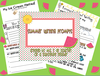 Friday Freebie and Summer Writing - Journey of a Substitute Teacher