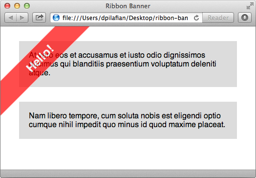 techdem: Ribbon Banner Using CSS Transform to Rotate 45 Degrees techdem: Ribbon Banner Using CSS Transform to Rotate 45 Degrees