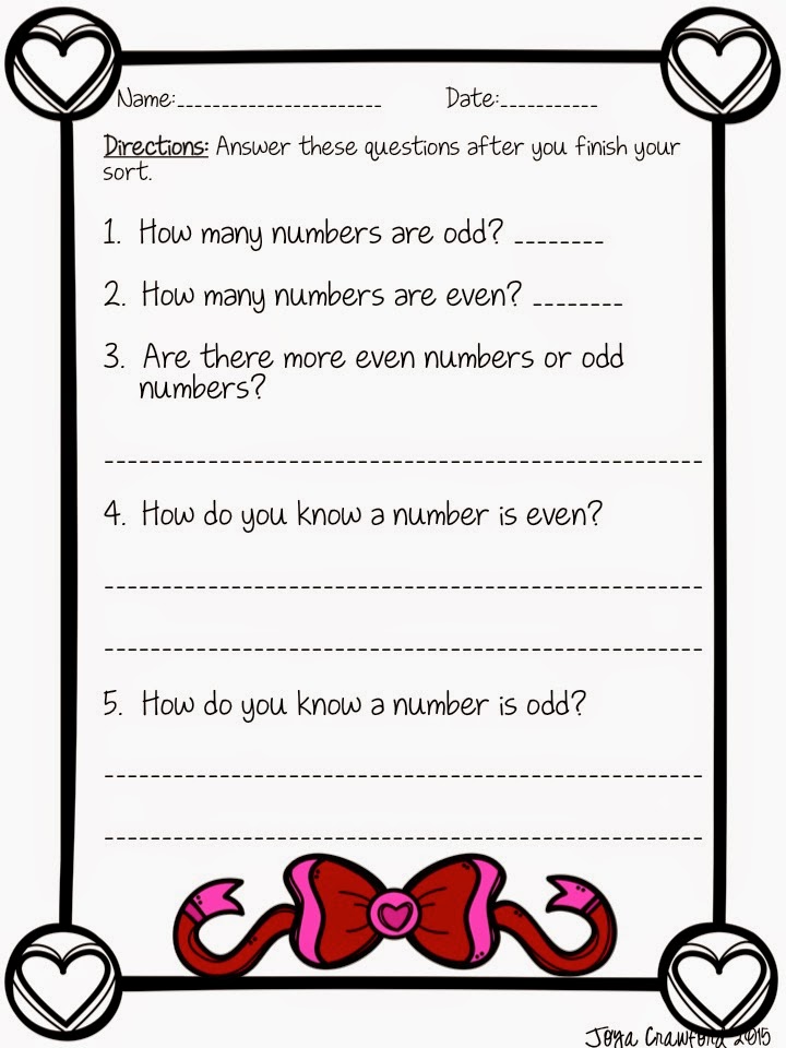 The Best of Teacher Entrepreneurs: Math - Valentine's Even vs. Odd ...