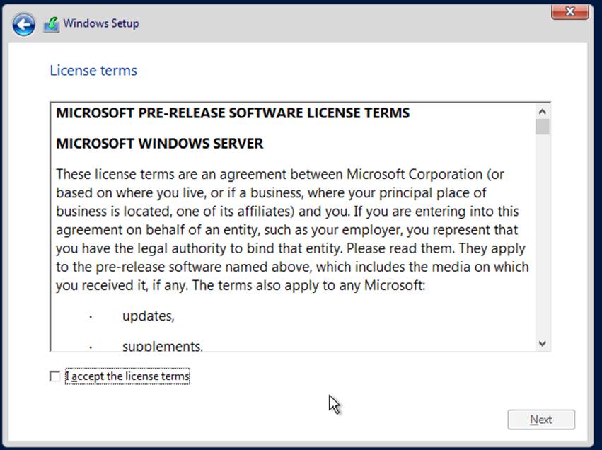 Installing Windows Server 2016 Technical Preview 5