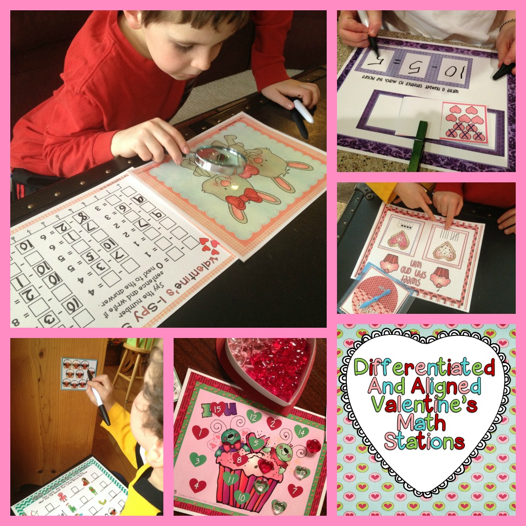 Love to Plan Differentiated and Aligned Valentine's Math Stations ...