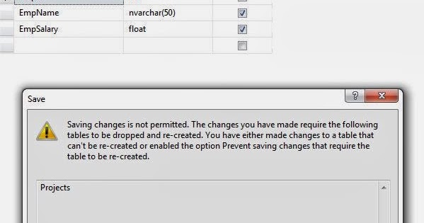 SQL, BI and Data Analytics Solutions: Saving Changes is not Permitted in SQL