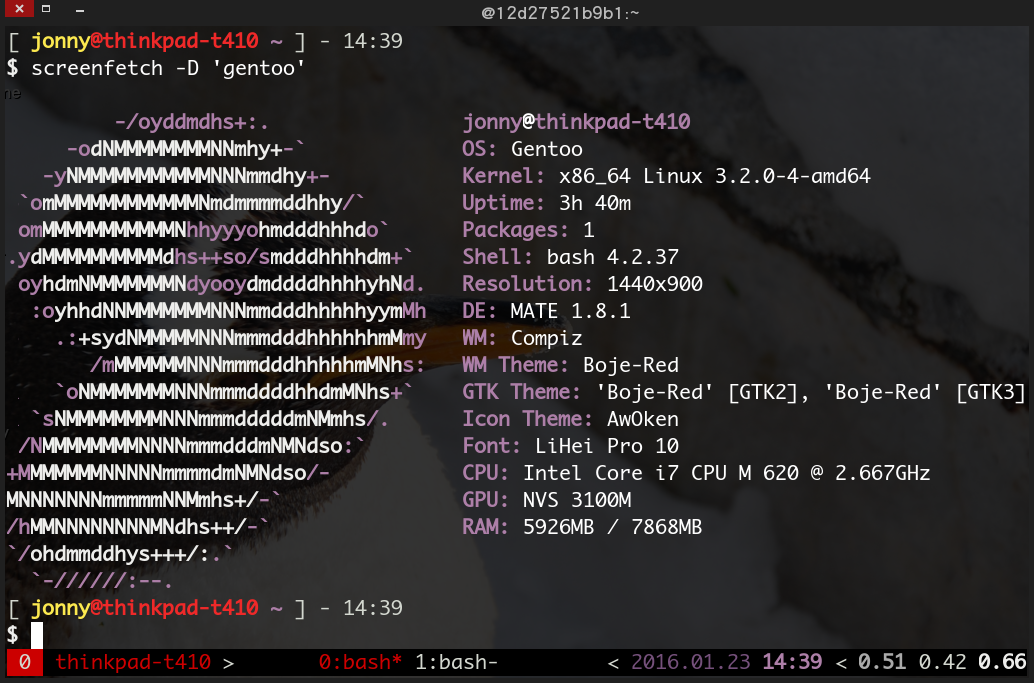 screenfetch - 命令列 (cli) 裡的檢視系統工具