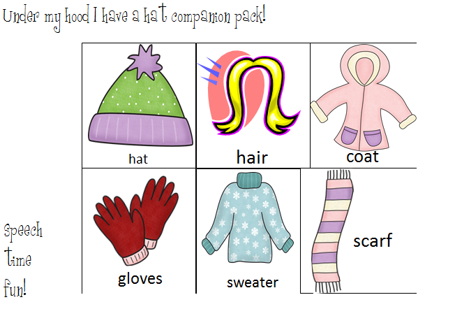 Under My Hood I Have a Hat Companion Activity Pack! - Speech Time Fun ...
