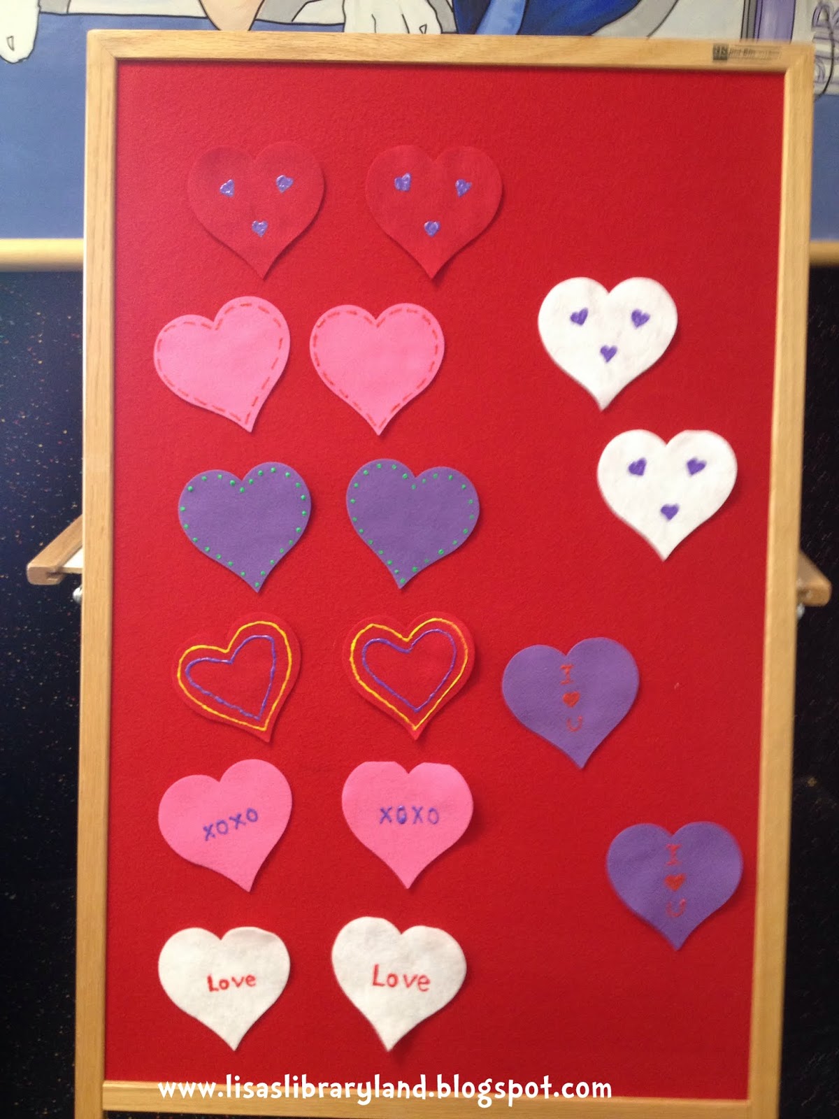 Libraryland: Flannel Friday-Matching Hearts