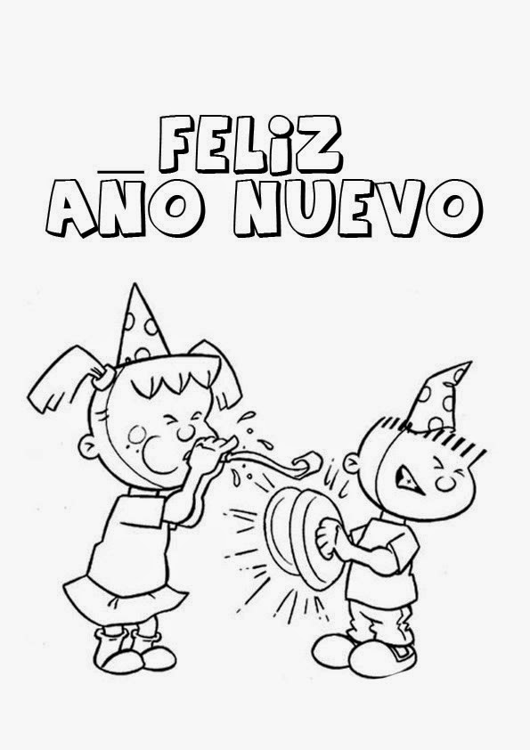 Dibujos para Colorear: Dibujos de Feliz año nuevo