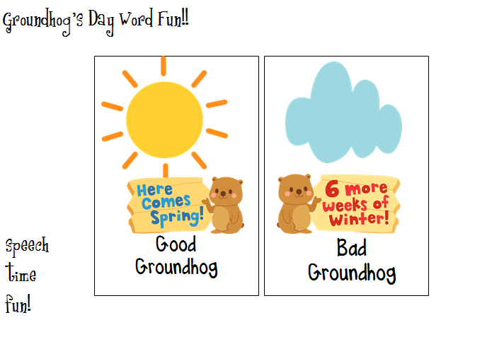 Groundhog's Day Word Fun! - Speech Time Fun: Speech and Language Activities