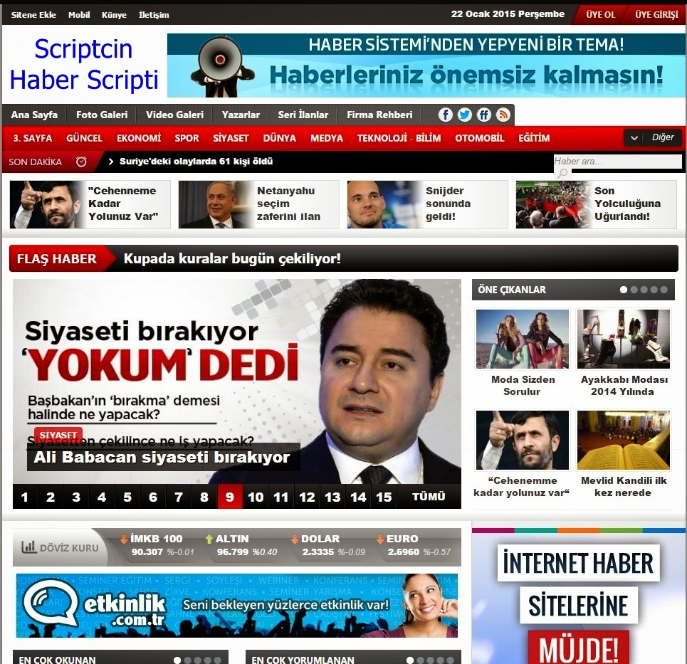 Scriptcin Haber Scripti - Script Hocasi