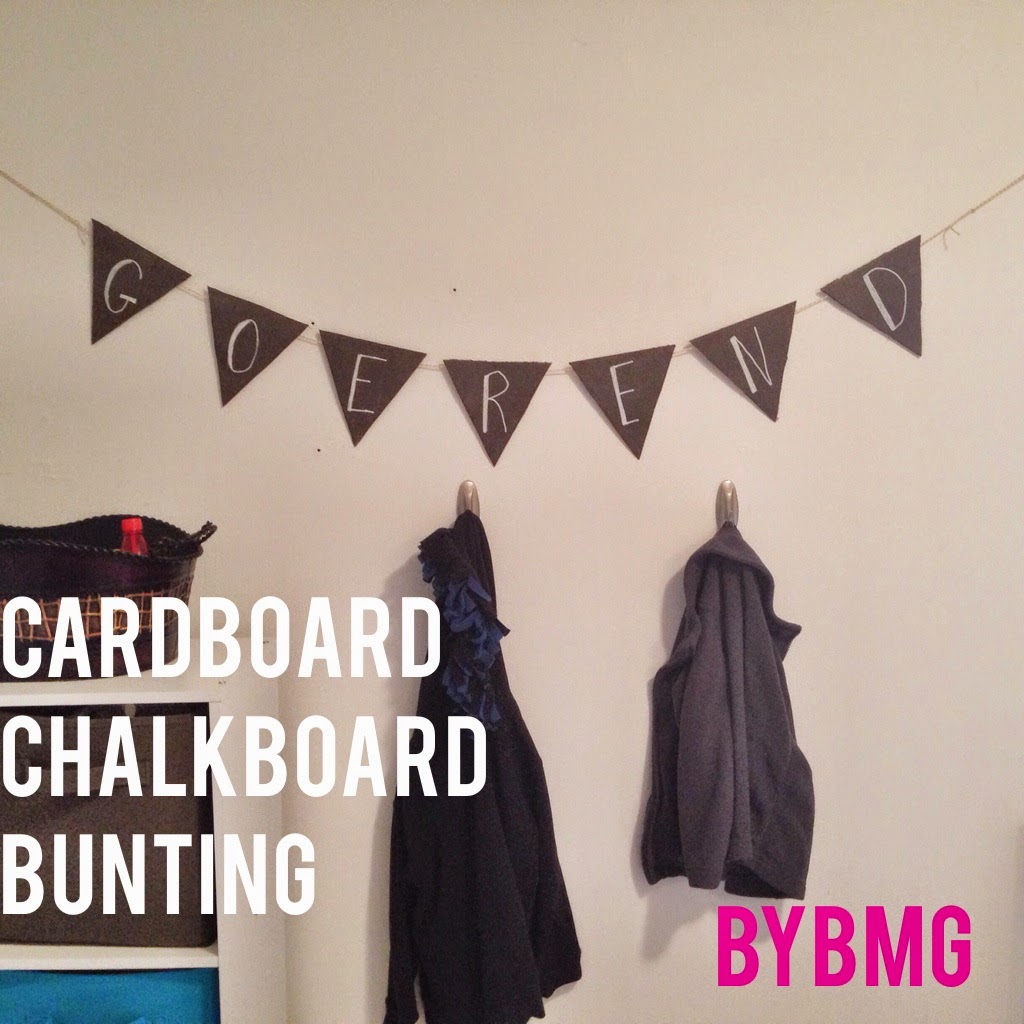 bybmg: Tutorial: Cardboard Chalkboard Bunting