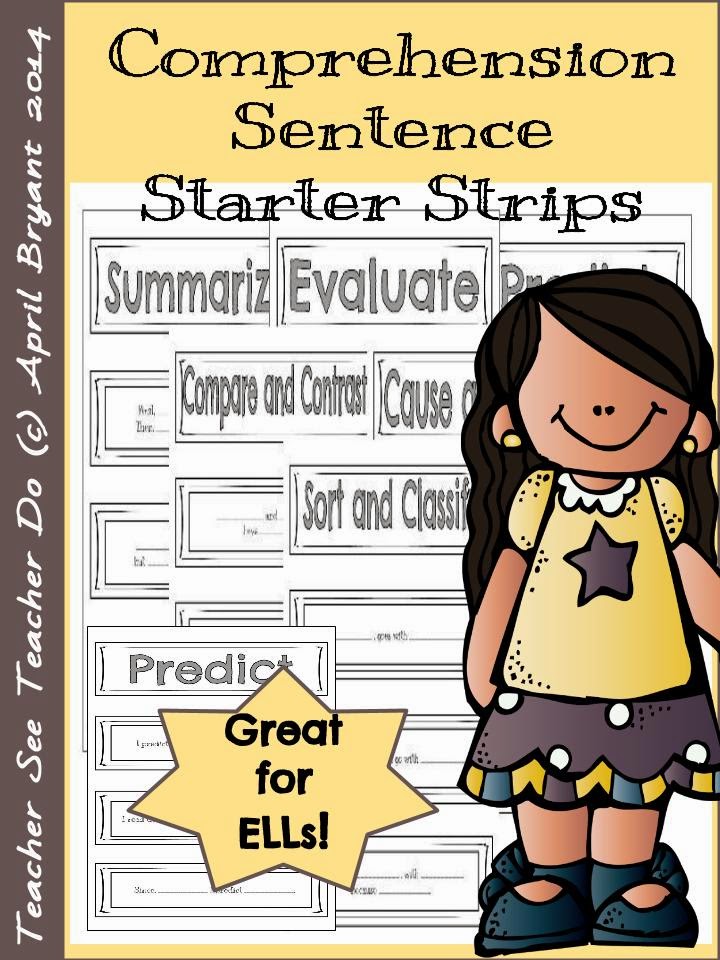 The Best of Teacher Entrepreneurs: Comprehension Sentence Starter Strips