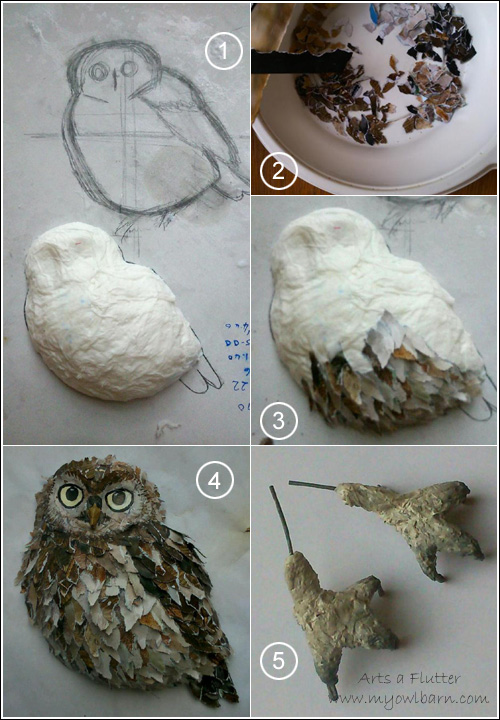 My Owl Barn: Arts A Futter: 3D Papier Mache Birds